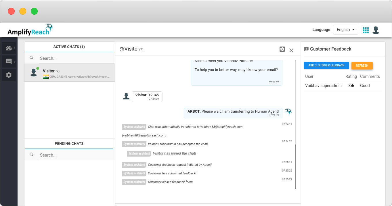 Enabling Customer Feedback in Chatbot