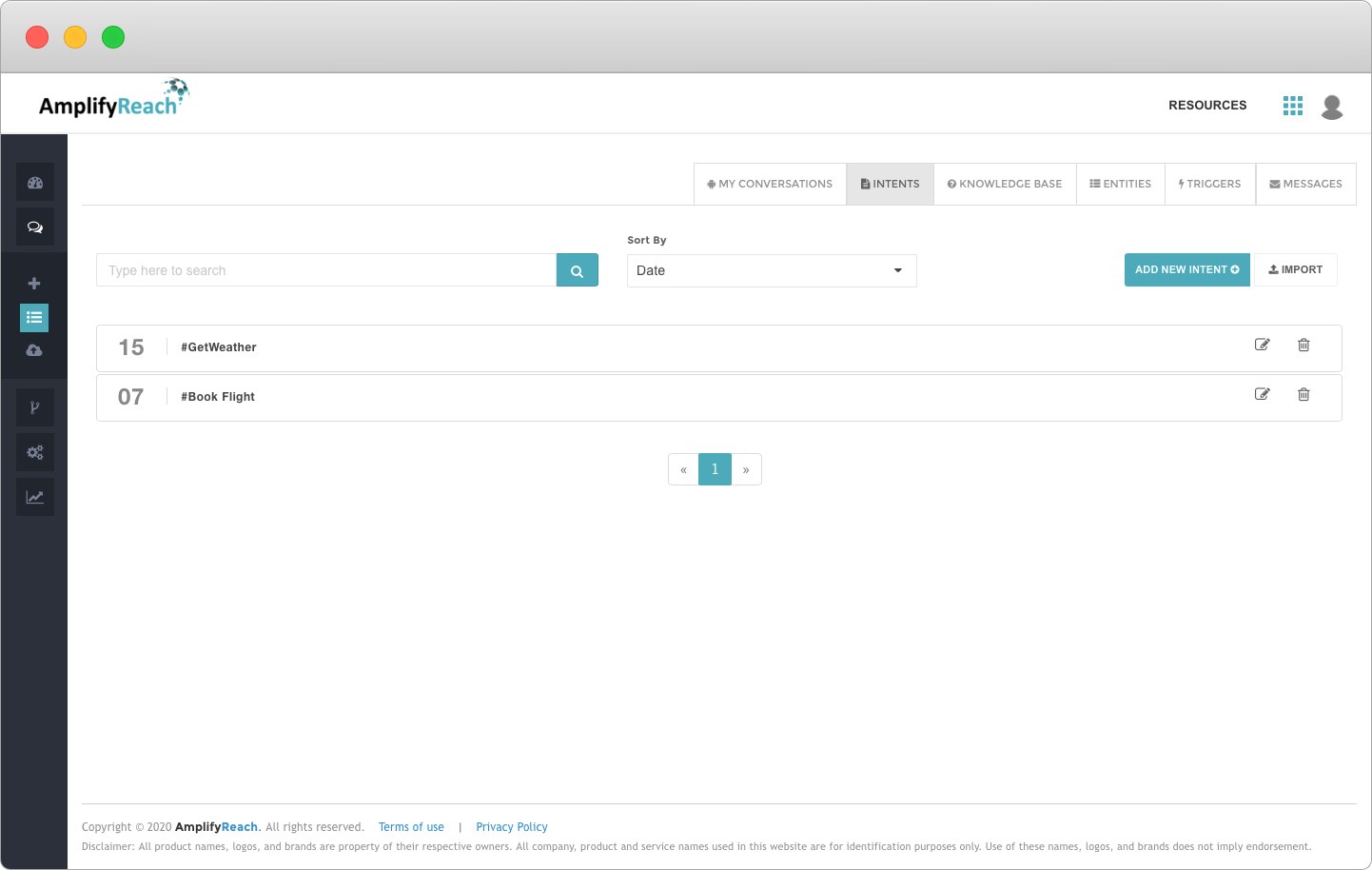 Making Chatbot Interactive using Intents