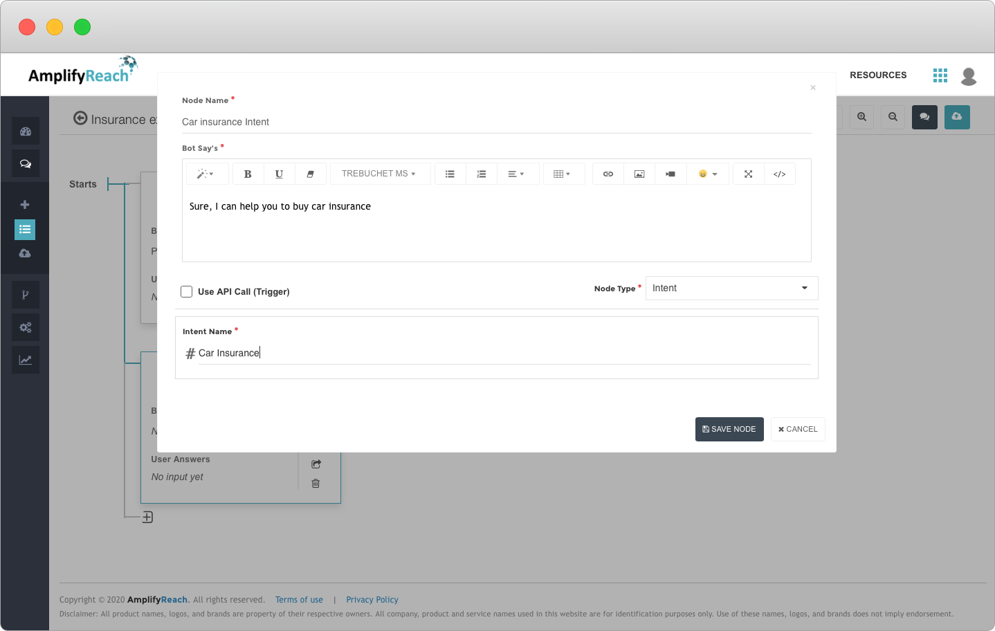Making Chatbot Interactive using Intents