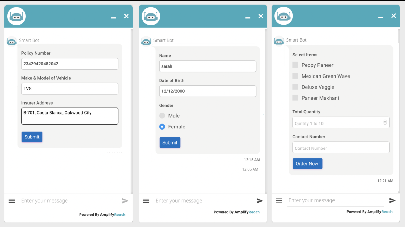 UI Controls in Chatbot