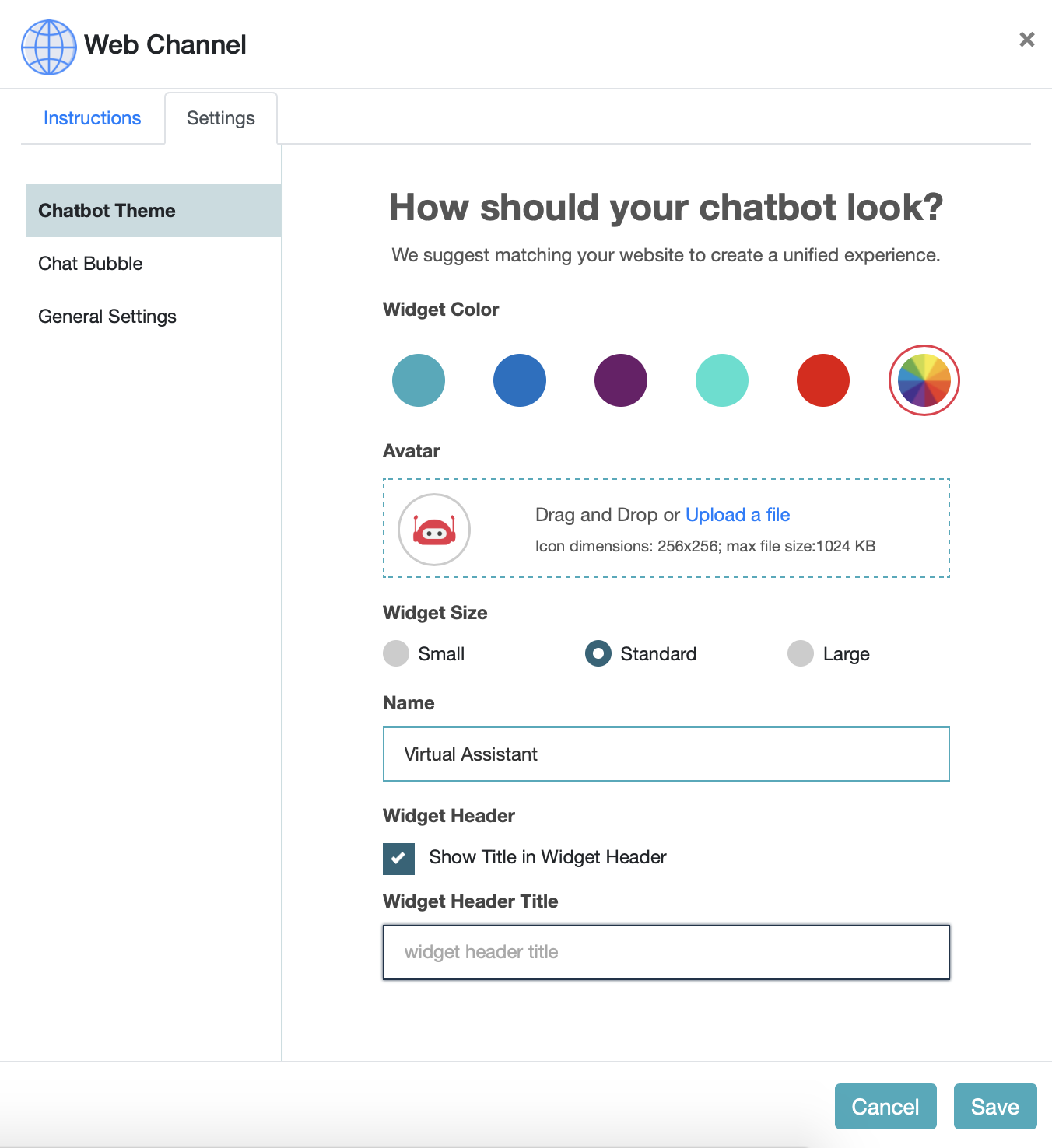 Customising Chatbot’s Appearance